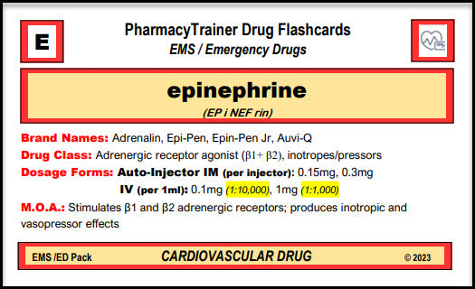 EMS Drugs – PharmacyTrainer, Inc.
